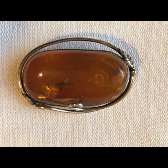 Antique | Jewelry | Antique Victorian Silver And Baltic Amber Brooch ...